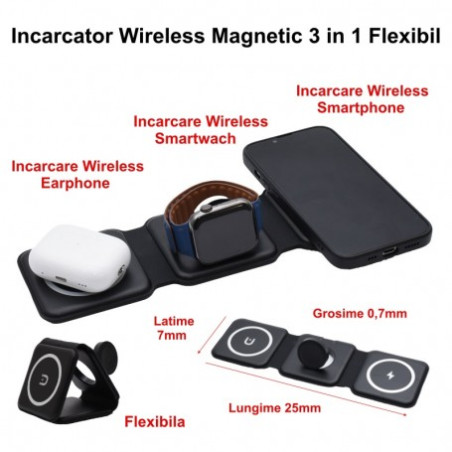 INCARCATOR WIRELESS 3 IN 1 MAGNETIC 20W FAST CHARGE