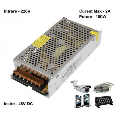 SURSA DE ALIMENTARE METALICA 220V-48V/100W-2A